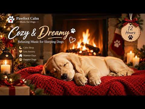 12 Hours of Cozy & Dreamy Music for Dogs 🐾 Relaxing Fireplace Sleep Music | Pawfect Calm