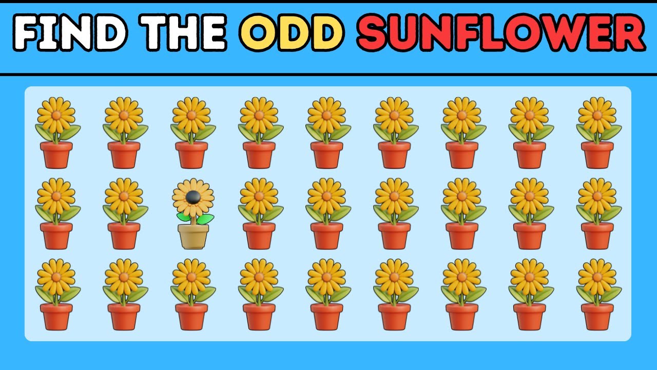 Find the Odd Sunflower? 🌻 | Odd Emoji Challenge 🌻 - YouTube