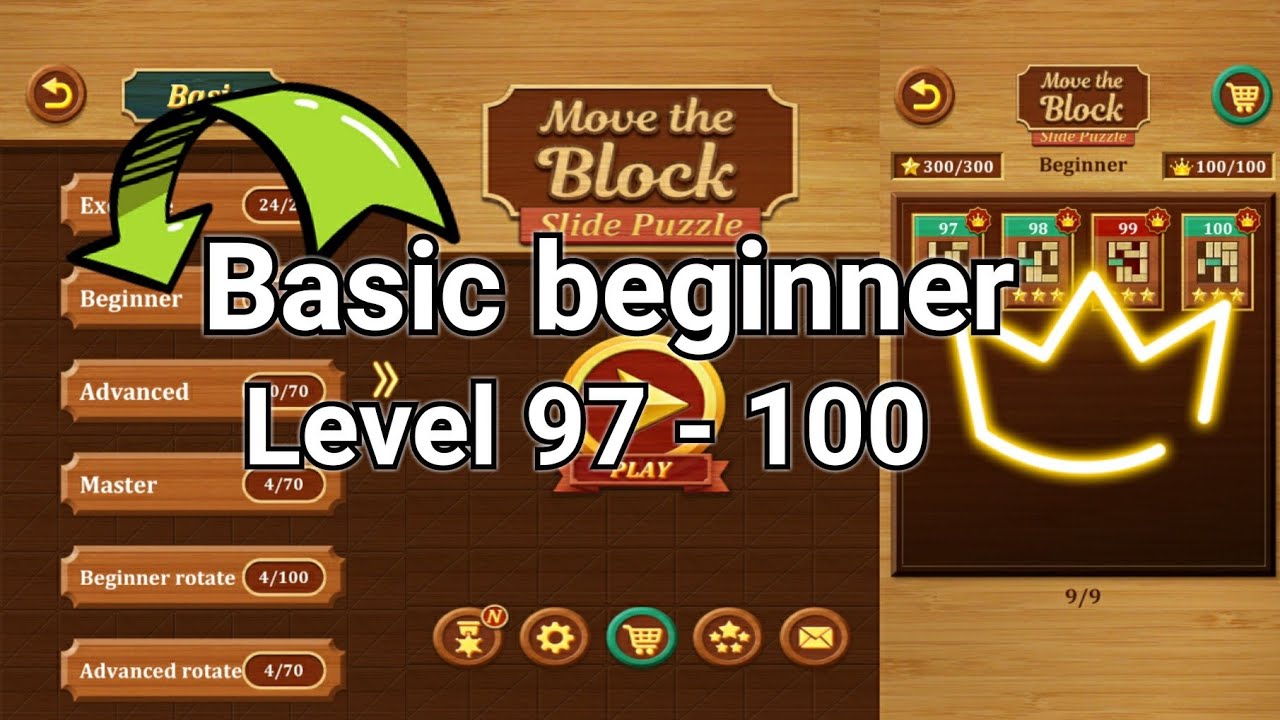 Move the block slide puzzle || Level 97, 98, 99 & 100| Basic beginner ...