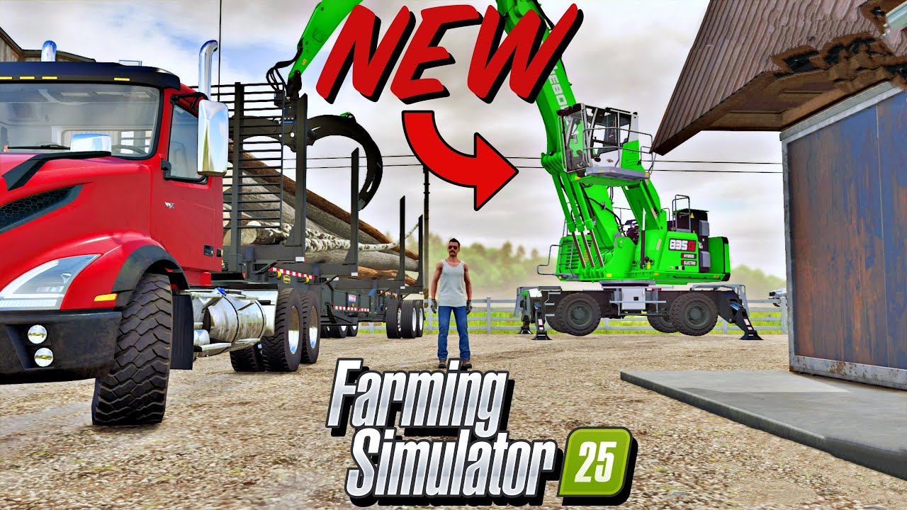 NEW Sennebogen log loader added to FS25!! | Farming Simulator 25 - YouTube
