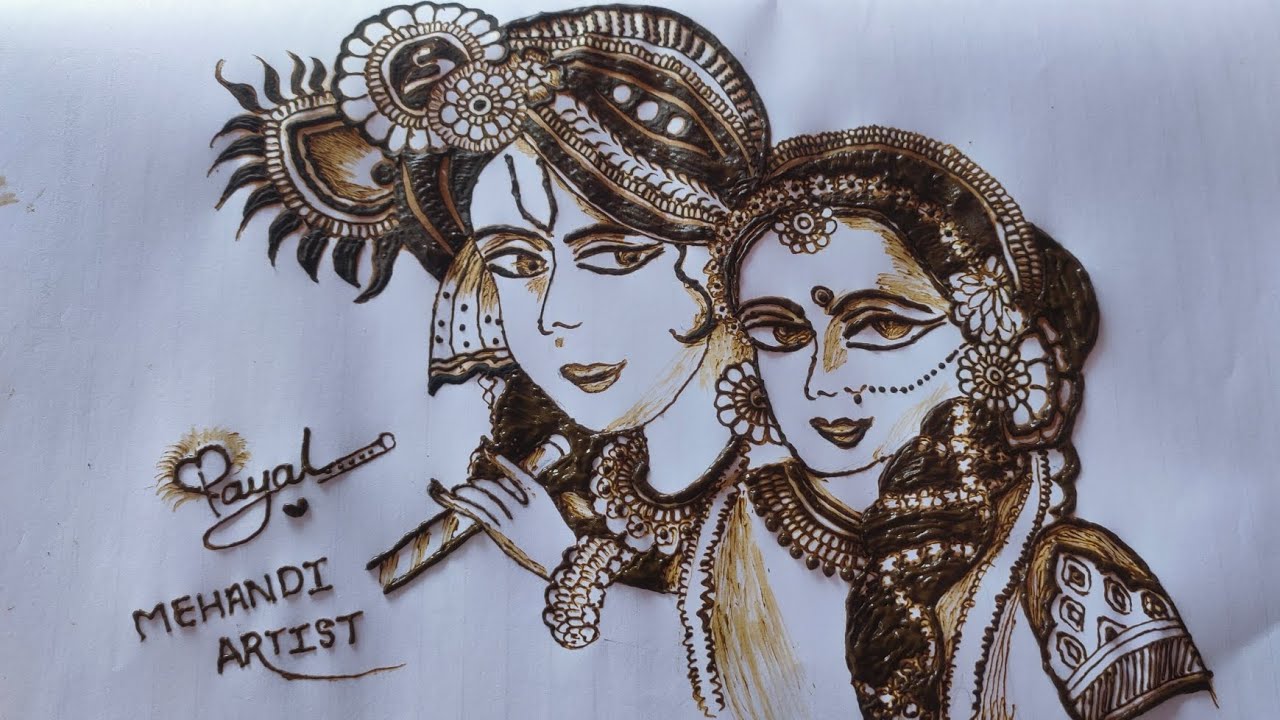 radha krishna theme mehandi design....💖 ️mehandi Artist🖌️🌸🔥 - YouTube