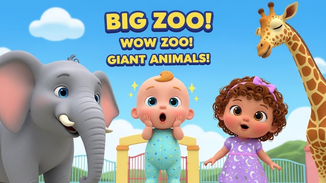 Baby Meets Giant Zoo Animals for the First Time! | AI Kids Cartoon ...