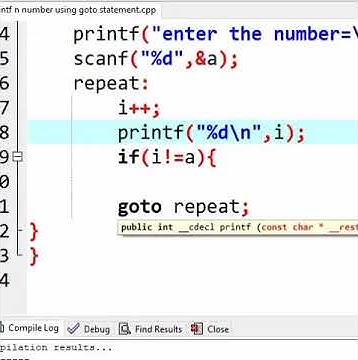 print n number using go to statement in c programming#shorts - YouTube