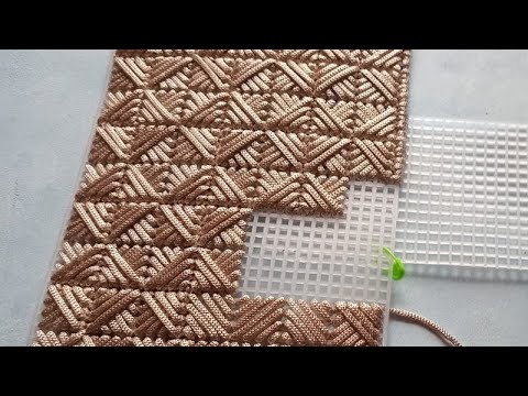 New stitch on plastic canvas / DIY plastic canvas bag /plastic canvas ...