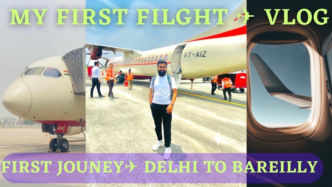 🥰My First flight ️ journey Going Delhi to Bareilly Airport #airport # ...