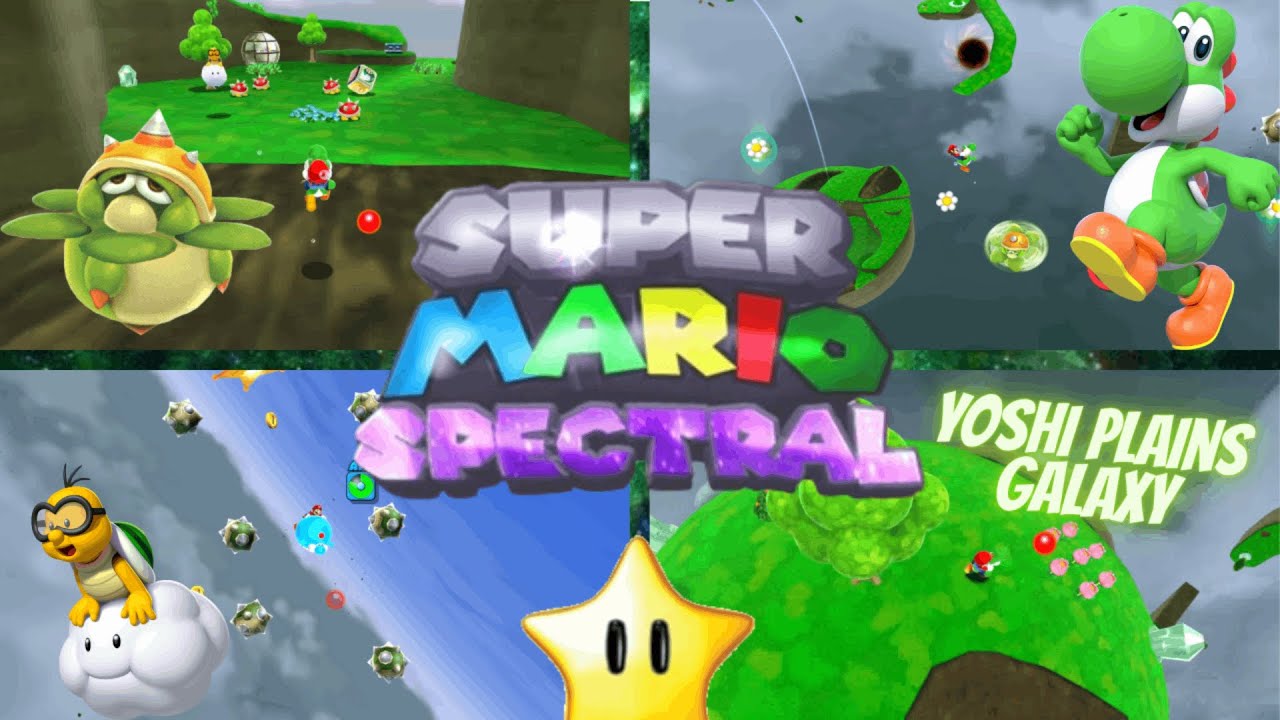 [Super Mario Spectral V1.6] Yoshi Plains Galaxy | Exploring the Grassy ...