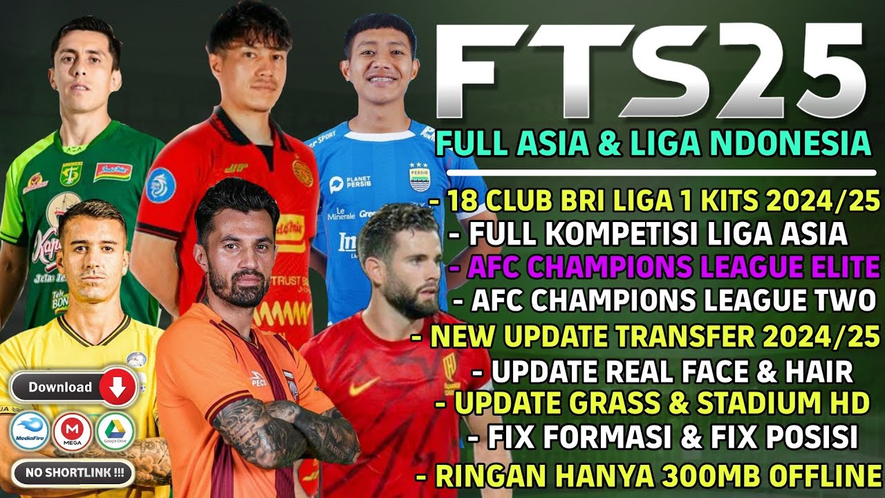 FTS 2025 Mobile Mod Asia & BRI Liga 1 Indonesia Android Offline Full Update Kits & Transfer 2024 ...