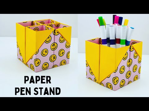 DIY EASY AND CUTE HOMEMADE PEN HOLDER / Paper Pencil Stand / SCHOOL ...