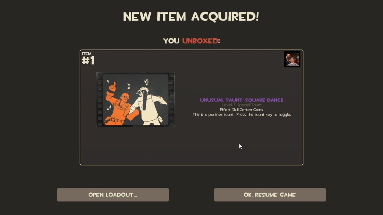 Team Fortress 2: Unboxing Unusual Square Dance! (25 Audition Reels ...