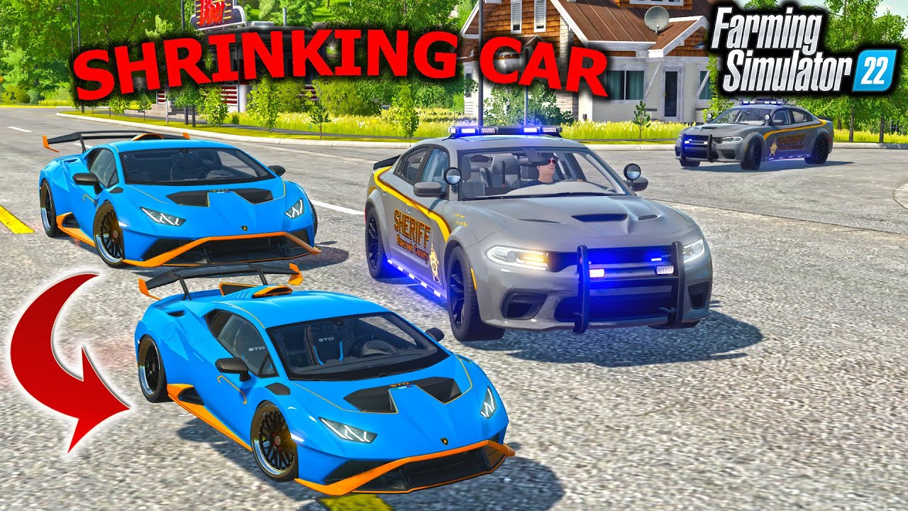 SHRINKING CAR EVADES POLICE! (FULLY WORKING) | Farming Simulator 22 ...