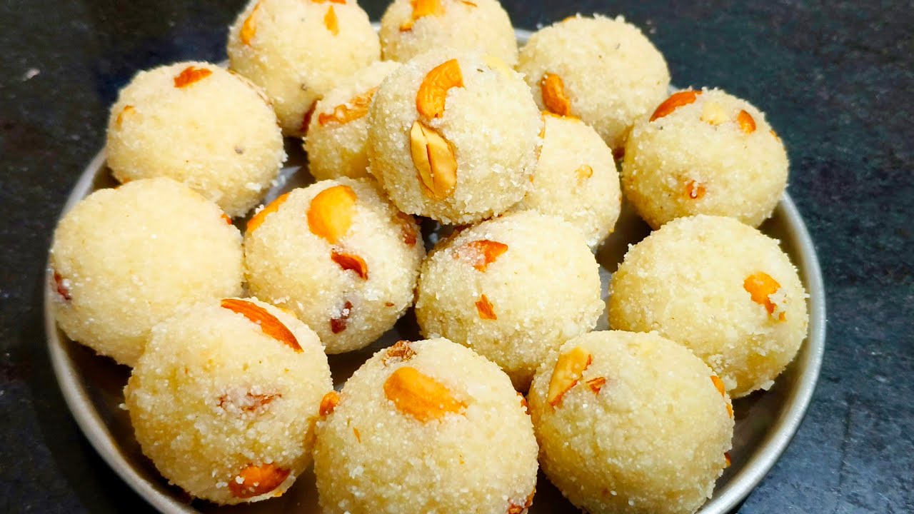 Rava Laddu Recipe | Rava Ladoo Recipe | How to Make Rava Laddu | Sooji ...