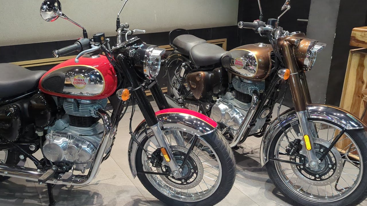 New RE Classic 350 Chrome series (top variant) - Red & Bronze - YouTube