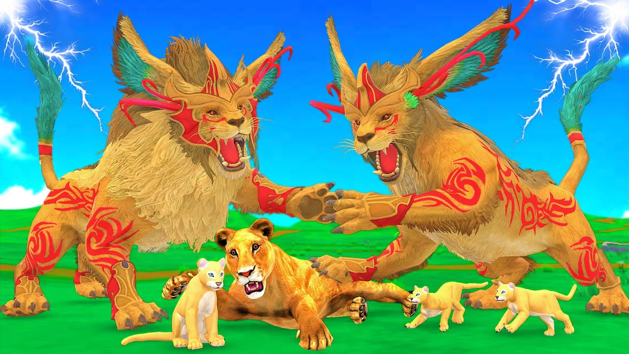 वन रक्षक वीर शेरनी और राक्षस Forest Protector Brave Lioness and Monster ...