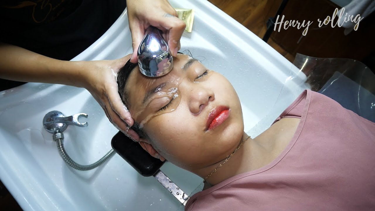 ASMR Hair Wash | 3$ Basic Hair Shampoo & Facial Massage at Tonic Spa ...
