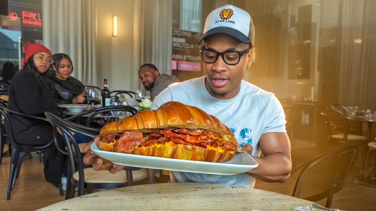 INSANE MONSTER CROISSANT FOOD CHALLENGE IN LONDON - YouTube