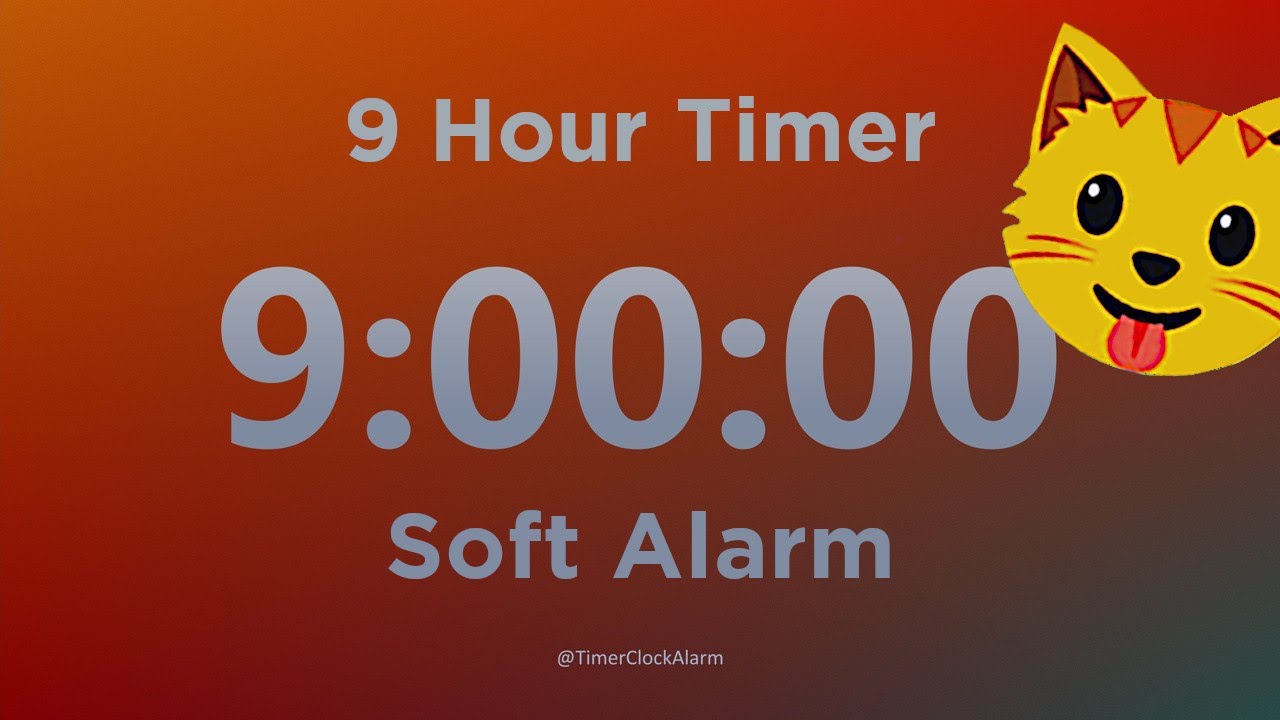 9 Hour Timer 🔴 (with Soft Alarm Sound) for Sleep and Relaxation - YouTube