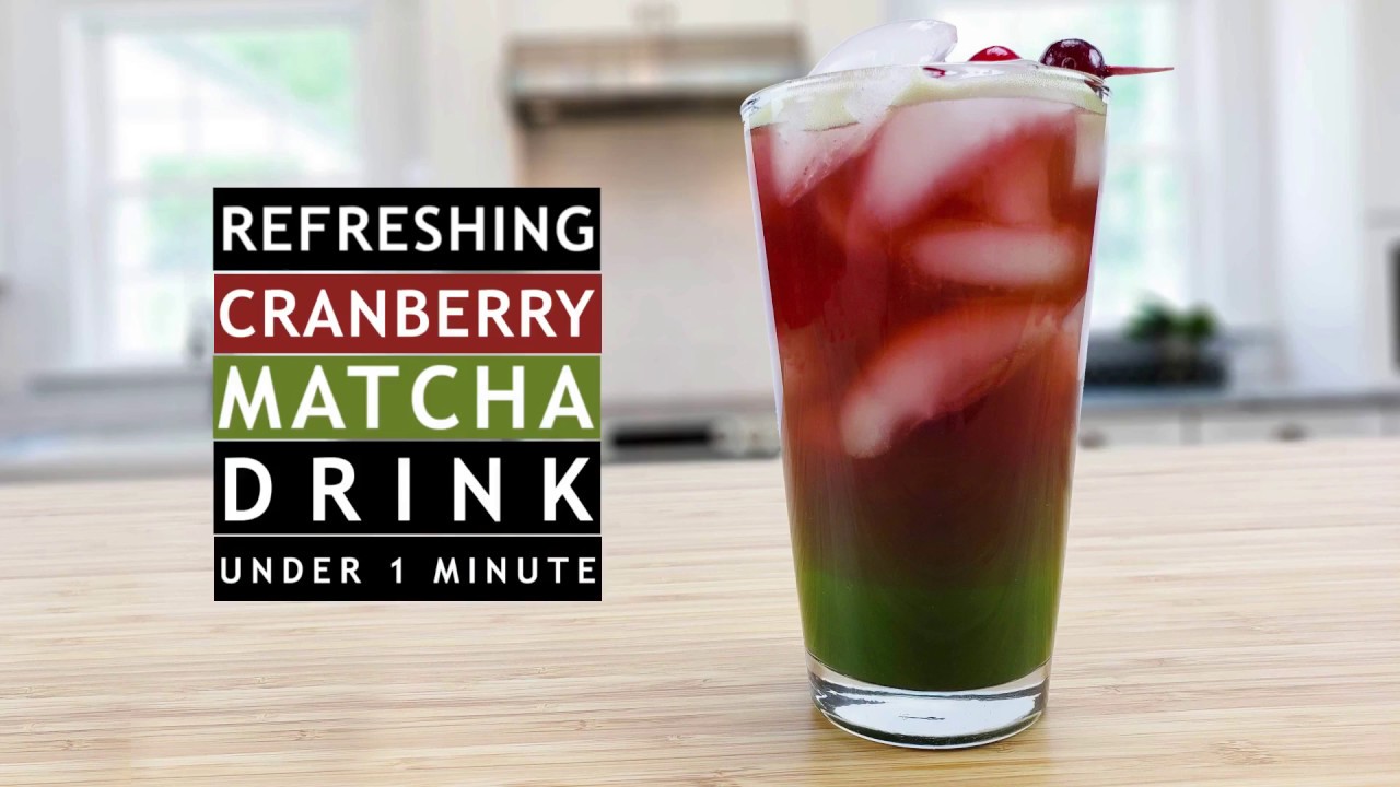 Refreshing Iced Cranberry Matcha Drink by Matcha Outlet - YouTube