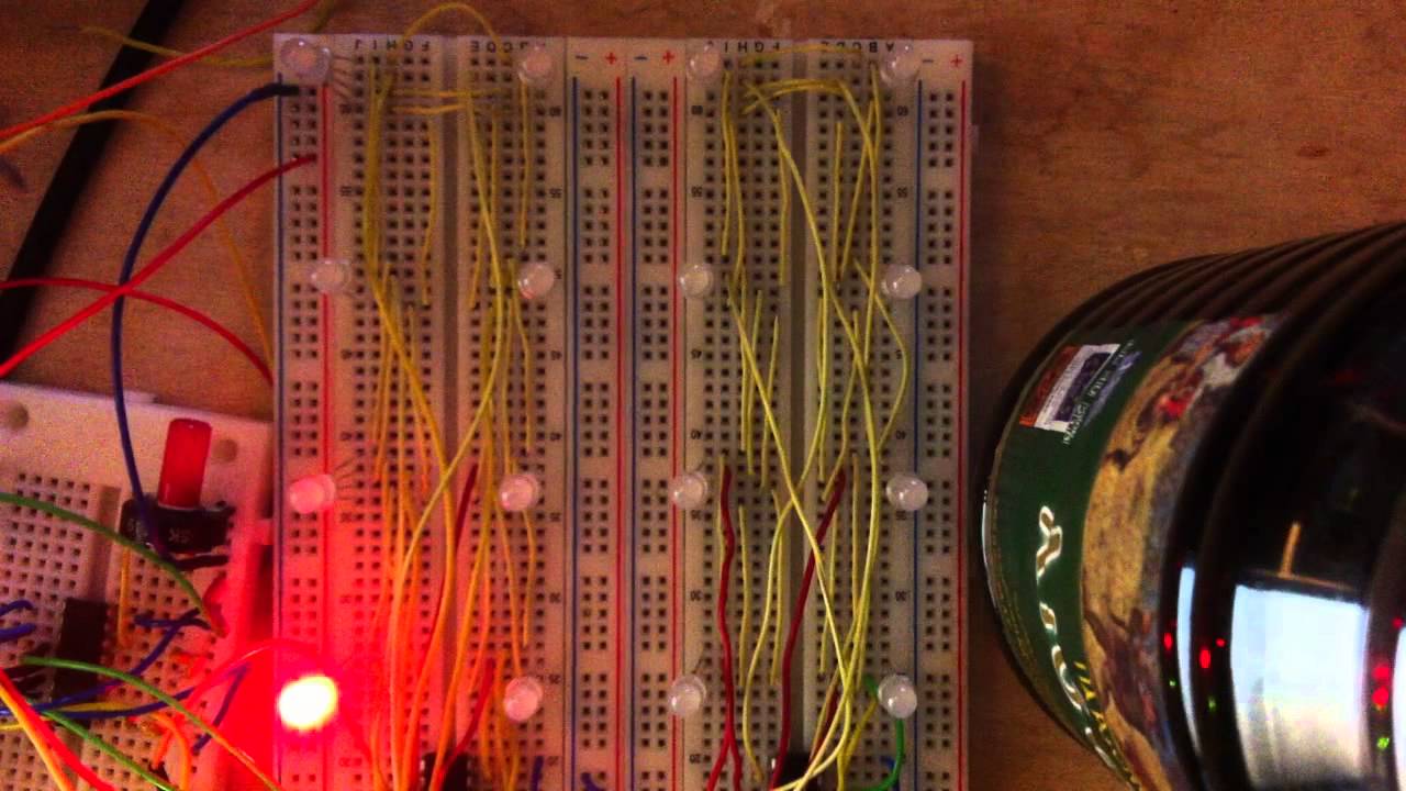 RGB LED matrix 4x4 - Second test - YouTube