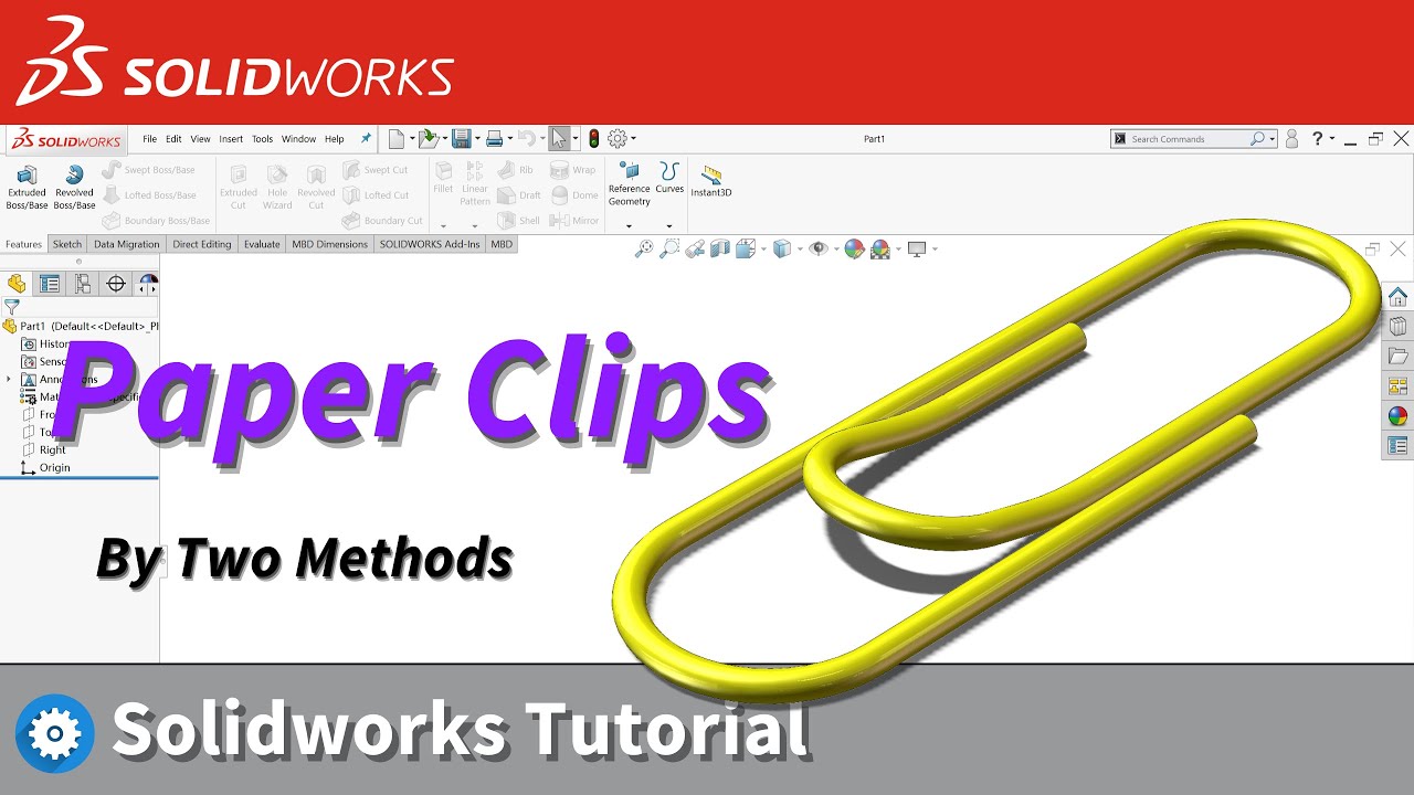 How to create Paper Clips in Solidworks by two methods | Solidworks ...