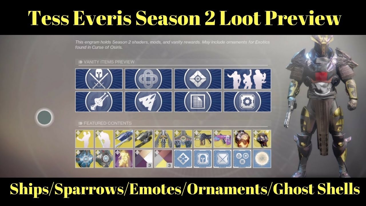 Destiny 2 Tess Everis Season 2 Full Loot Preview - YouTube