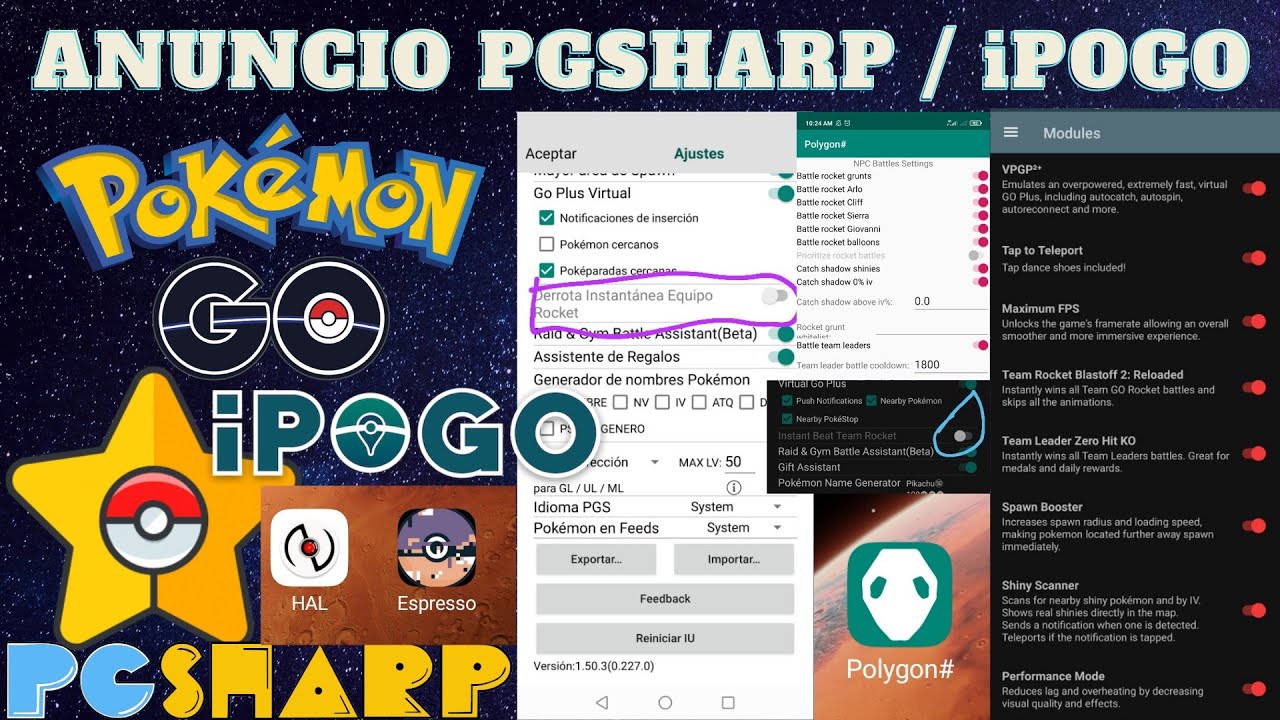 🚨⚠️Anuncio PGSHARP y iPOGO | Rip módulo Team GO Rocket en PGSHARP ...