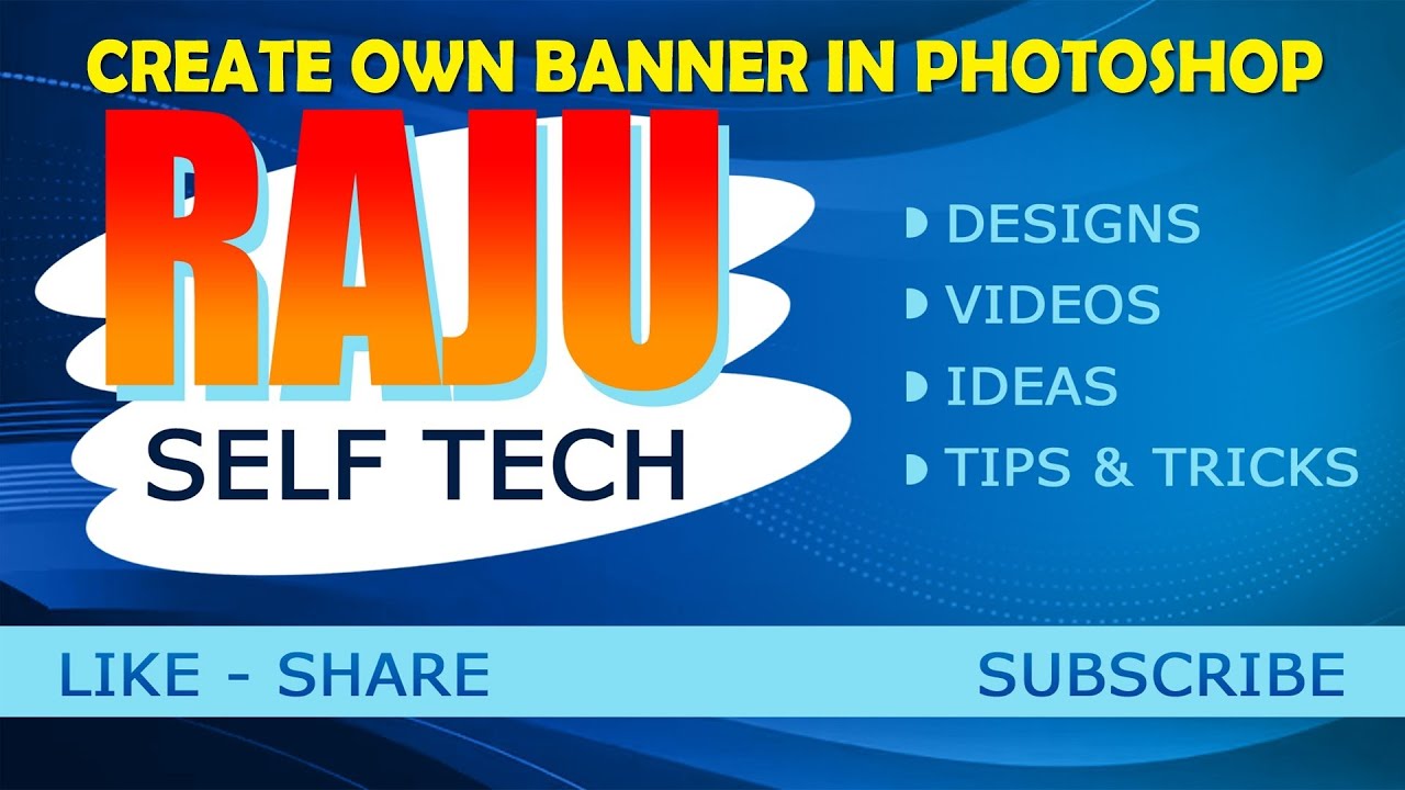 How to make Own Banner Design in Photoshop II youtube channel banner ...