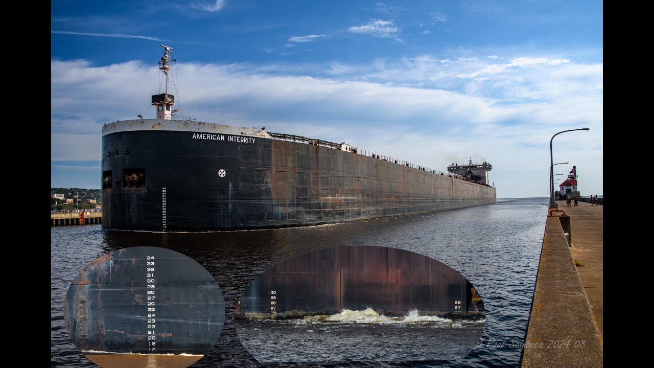 Now That's not Level! The American Integrity arriving Duluth with quite ...