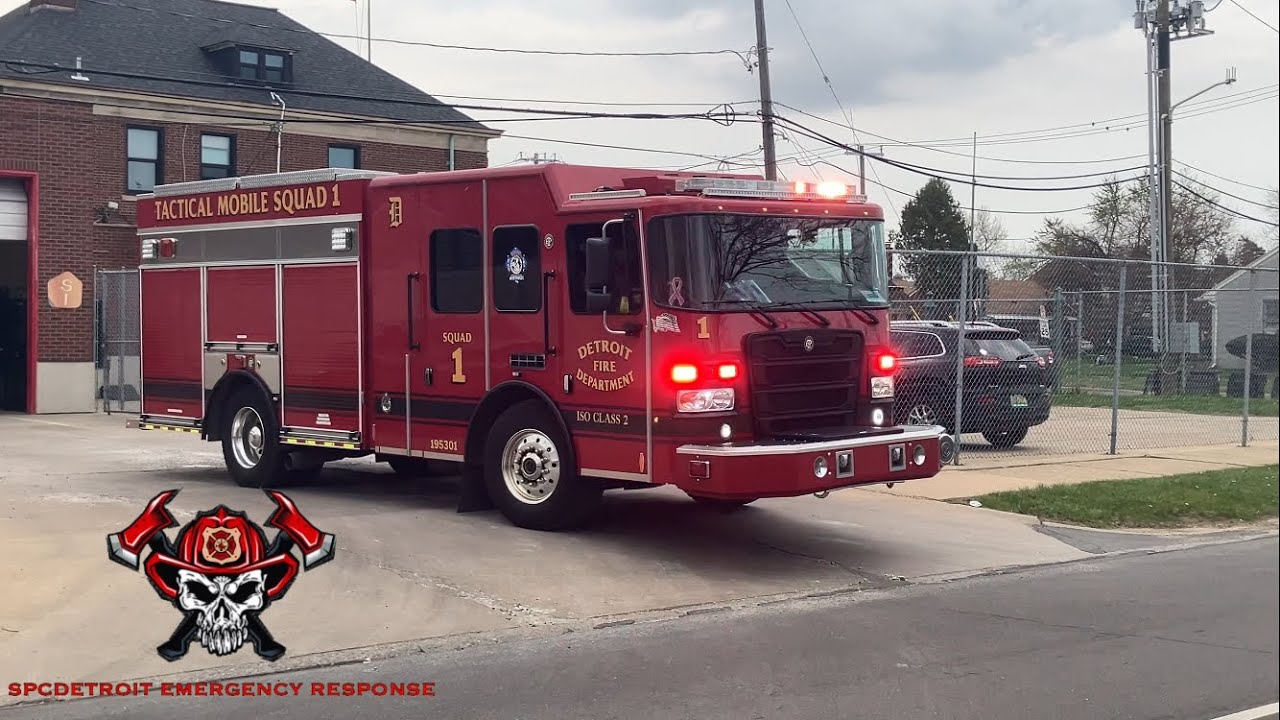Detroit Fire Department Squad 1 Responding PRIORITY 1 BOX ALARM - YouTube