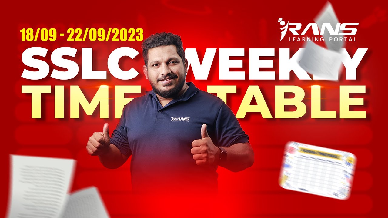 SSLC Weekly Timetable | Rans Learning Portal | Shafi Kolappuram - YouTube