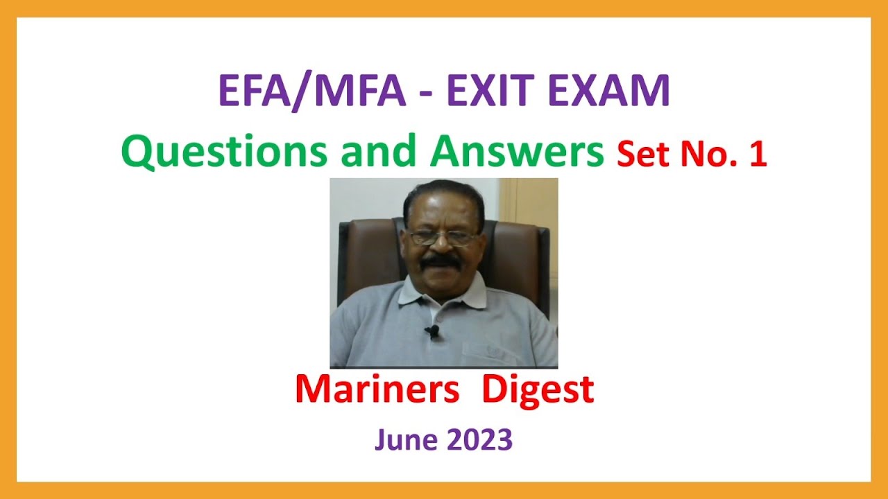 EFA/MFA - EXIT EXAM - Questions and Answers Set No. 1 - YouTube