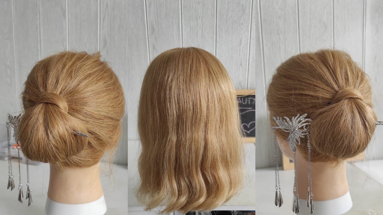 Easy hairstyle for short hair (Sanggul Modern Wisuda Kelulusan untuk ...