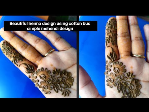 Beautiful and simple mehendi design using cotton bud #mehendidesign # ...
