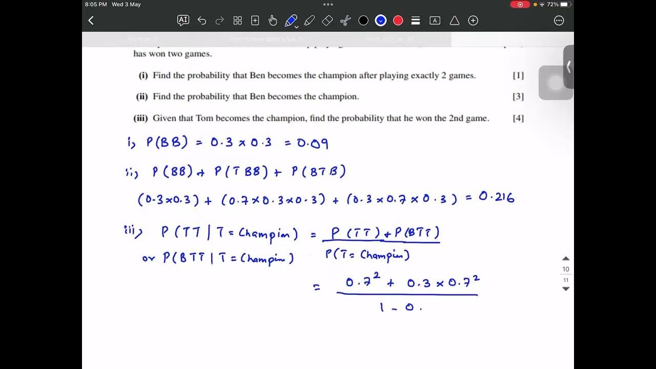 A Level Math - 9709 - P5 - S1 Probability Past Papers Questions by Ahsan Maths Wala - YouTube