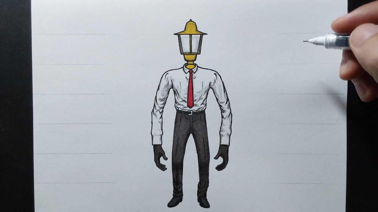 How to draw Flashlight Man - YouTube