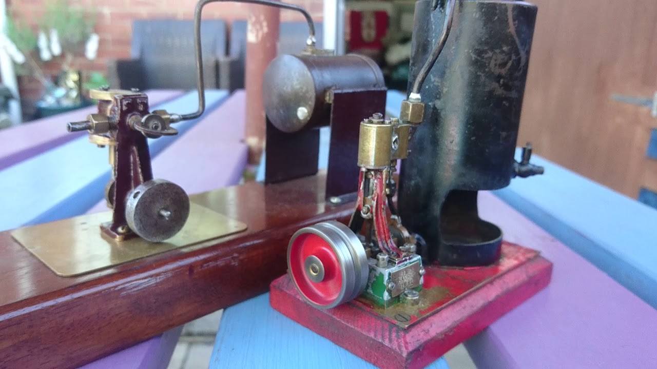 Miniature slide valve steam engine after repairs run in air. - YouTube