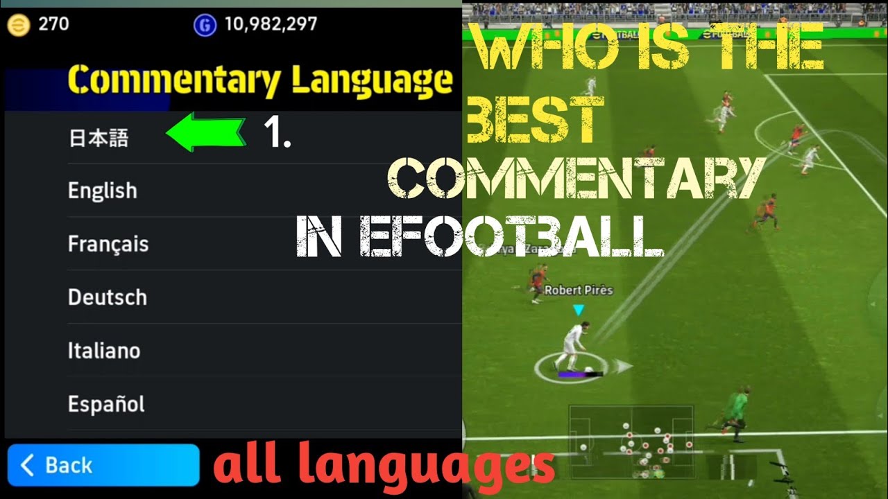 who is the best commentary ( in efootball mobile 2025 ) All languages - YouTube