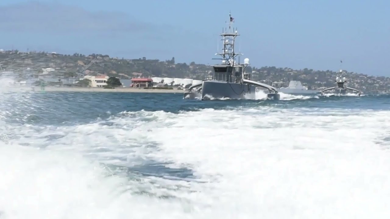 Sea Hawk and Sea Hunter Participate in Unmanned Systems Exercise - YouTube