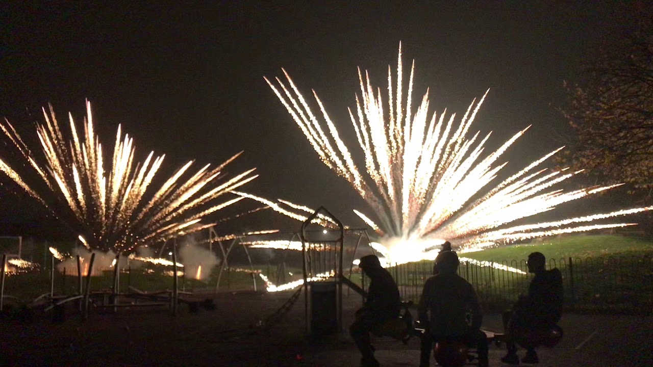 10 war hawk firework rockets dug in the ground - YouTube