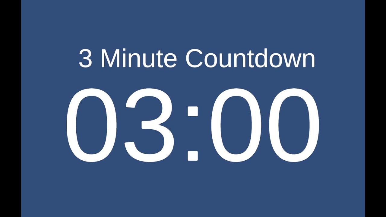 3 minute countdown timer - YouTube