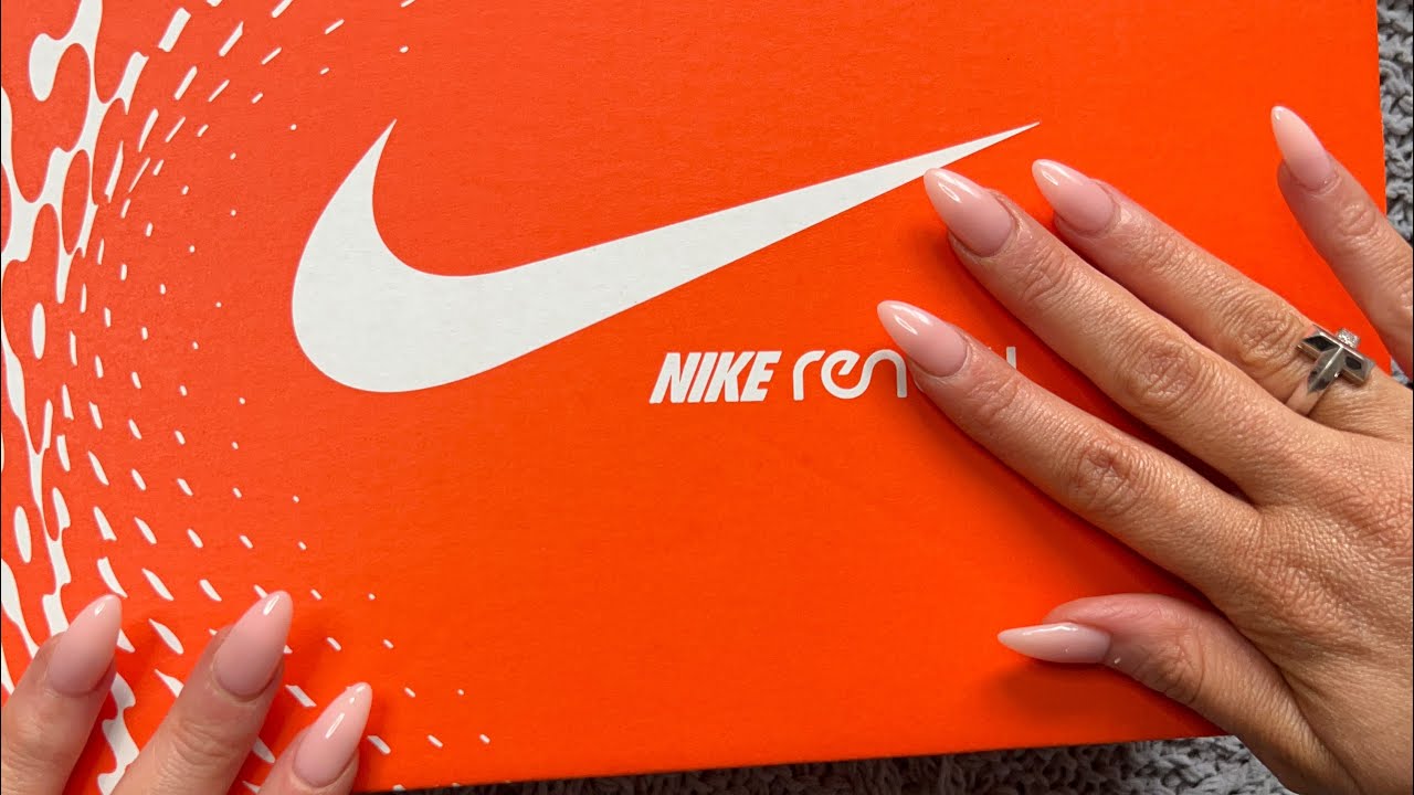 ASMR cardboard tapping & tracing unboxing Nike trainers - YouTube