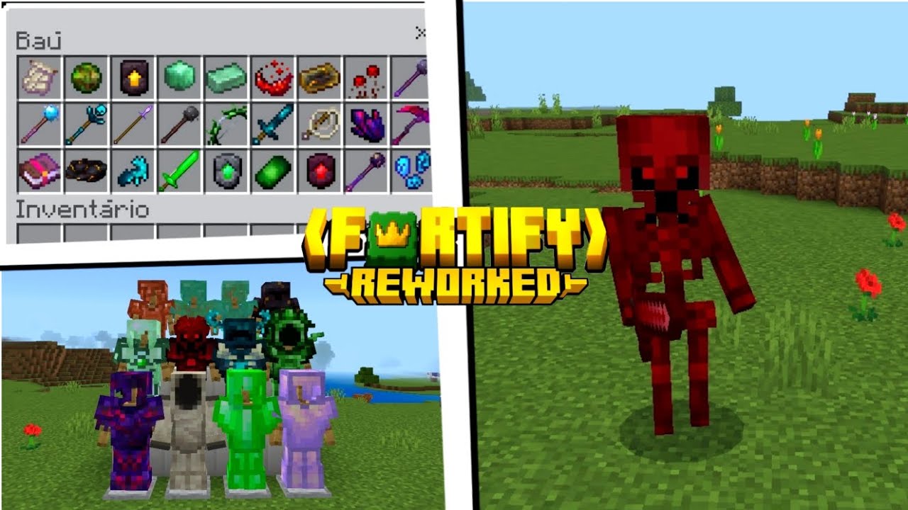 Minecraft Fortify Reworked - ADDON INCRÍVEL COM ARMADURAS LEGAIS NO MINECRAFT BEDROCK - YouTube