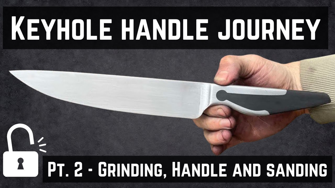 Twist Damascus Keyhole Chef knife! Pt. 2 - Grinding, handle and sanding ...