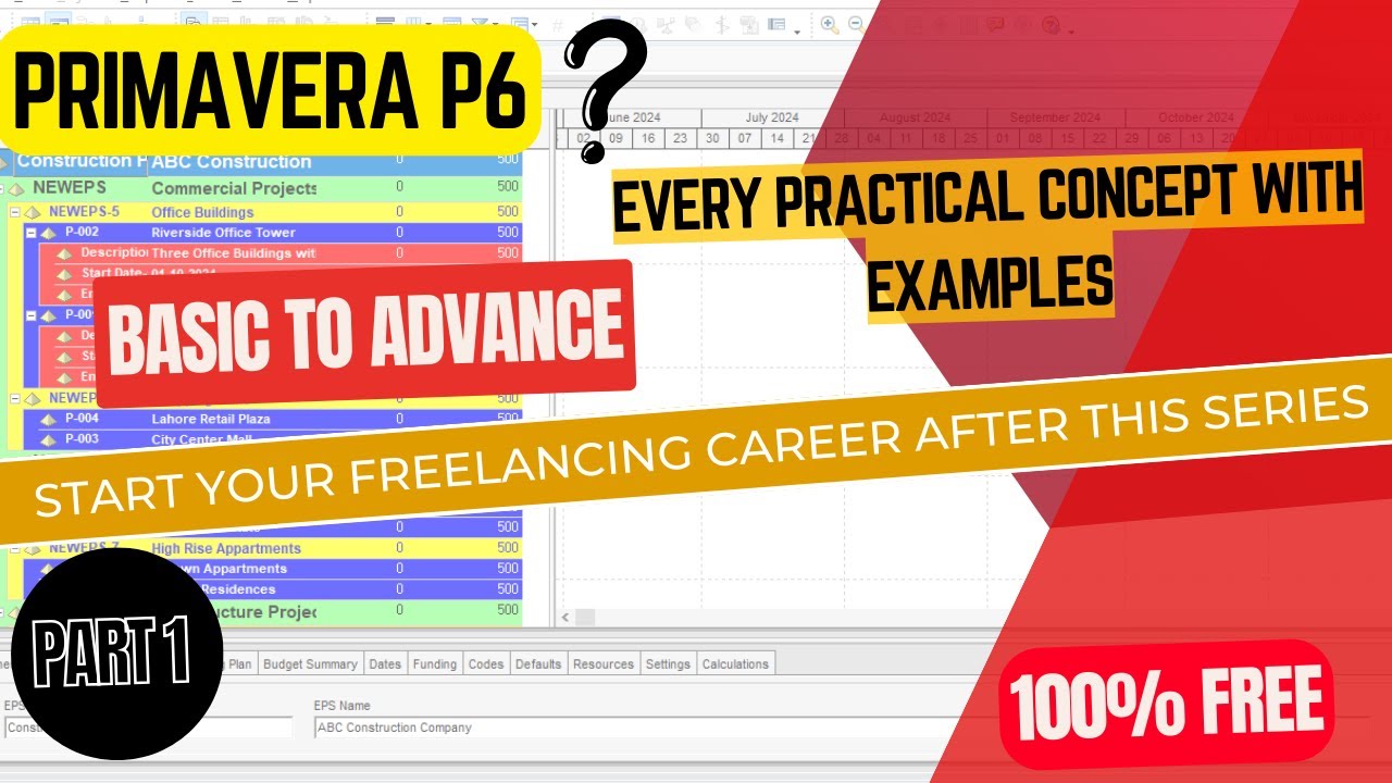 Creating New Project || Primavera P6 Complete Course For Freelancing ...