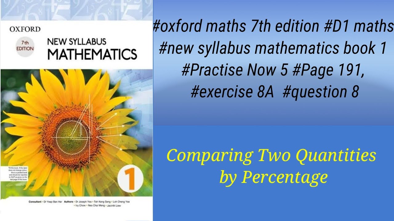 #oxford maths 7th edition #d1 maths book1 #practice now 5 #page 191 # ...