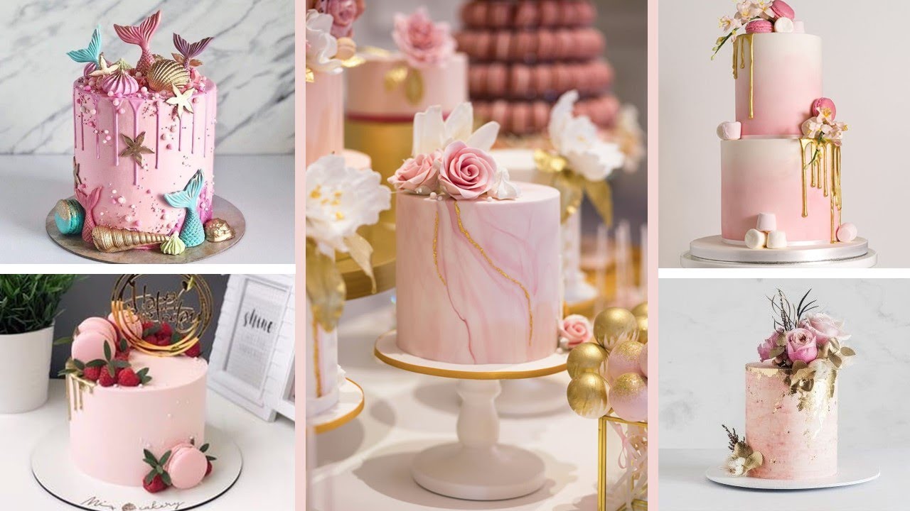 Ideas de pasteles/tortas en fondant de color rosa - YouTube