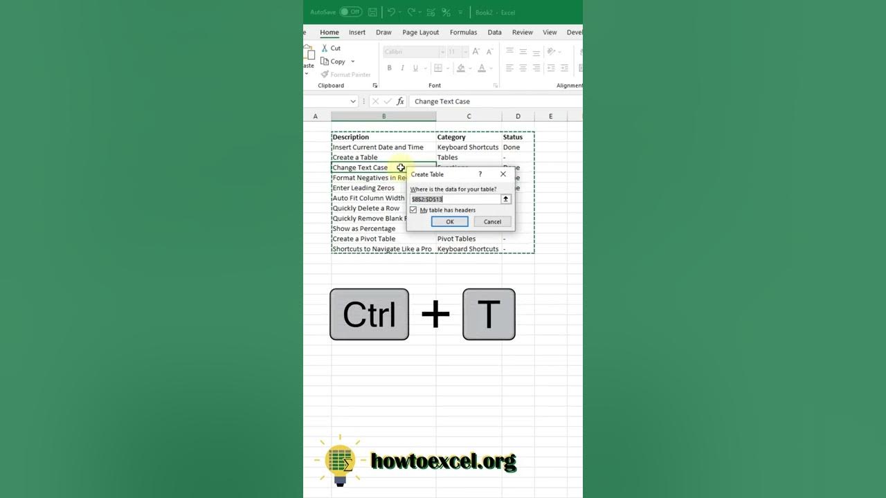 How to create a table in Microsoft Excel - YouTube