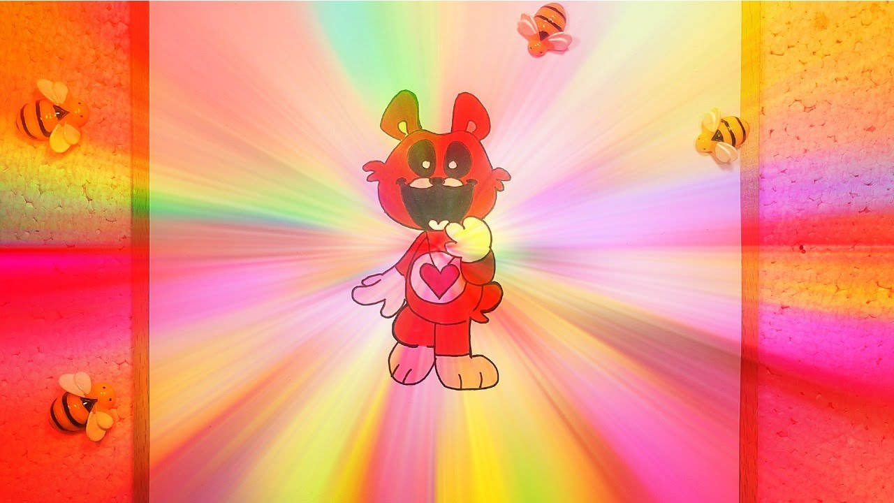 How to Draw and Color Bobby Bearhug Smiling Critters Poppy Playtime ...