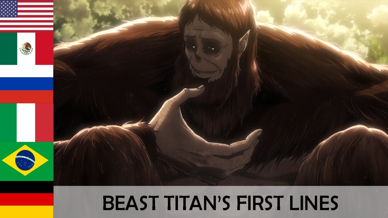 "I WONDER WHAT IS THE WEAPON OF YOURS" in 7 languages Attack On Titan ...