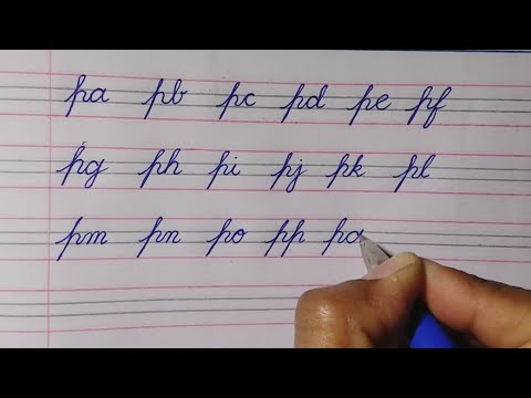 How to write in English cursive handwriting| connect letter p with all ...