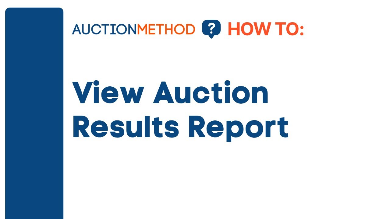 StableBid - How to view auction results report - YouTube